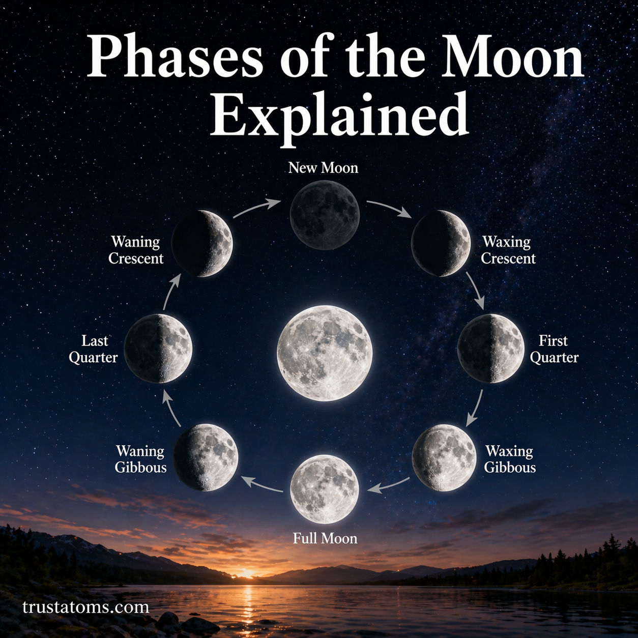 Phases of the Moon Explained: Understanding the Lunar Cycle - Trust Atoms